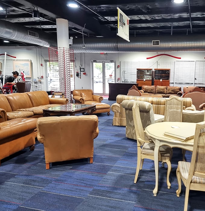 The furniture showroom where your next conversation piece awaits, possibly with stories more interesting than your own.