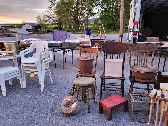 Musical chairs, Pennsylvania-style! Each seat tells a story, from farmhouse spindles to mid-century modern, all waiting for their next chapter.