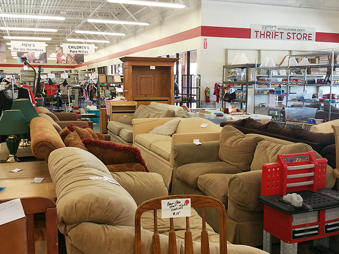 Couch potato paradise! A sea of comfortable seating options where you might find yourself saying, "This is nicer than what I have at home."