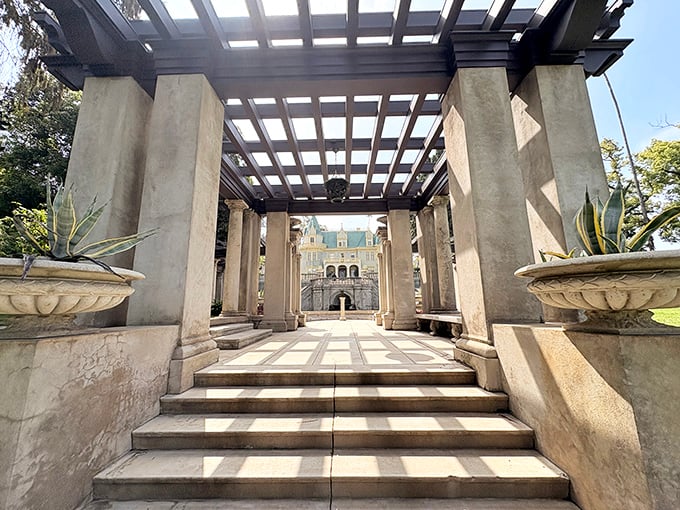 Garden pathways that lead to the mansion, creating the perfect dramatic entrance for when you pretend you live here.