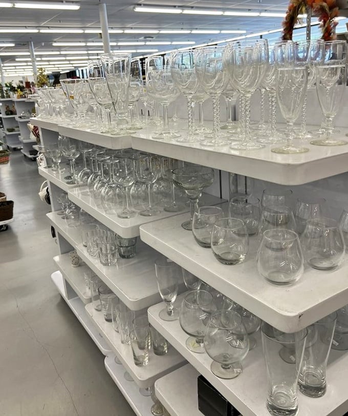 Crystal kingdom! Enough elegant stemware to host the royal family or just impress your book club with your suddenly sophisticated taste.