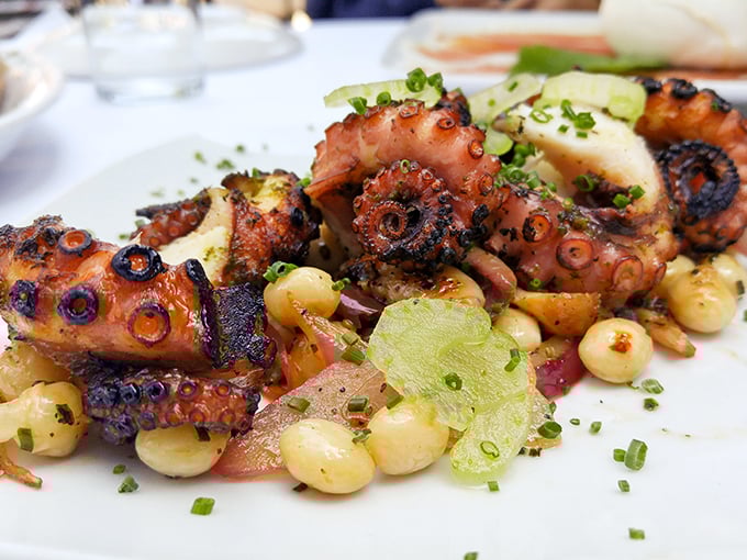 The octopus that launched a thousand return visits &ndash; perfectly charred tentacles nestled among beans and fresh herbs, tender enough to cut with a whisper.