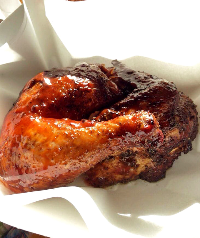 This chicken has clearly been introduced to smoke and spice and decided to start a beautiful relationship. The glaze adds that perfect sweet-heat balance.