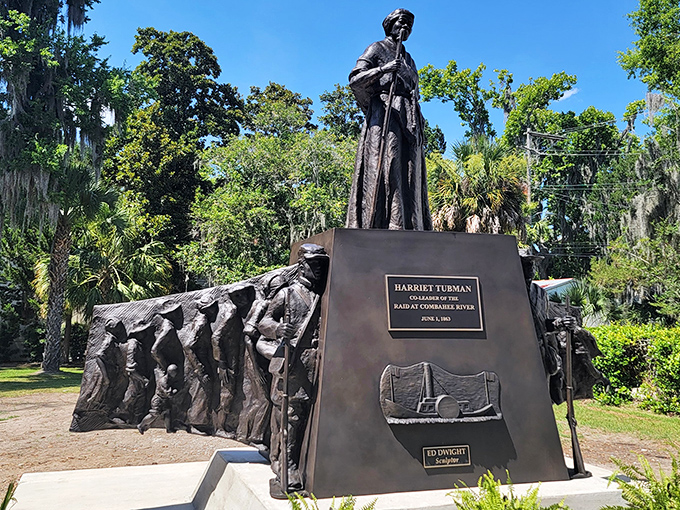 Harriet Tubman stands tall in Beaufort, a powerful reminder of courage that transcends time and continues to inspire visitors today.