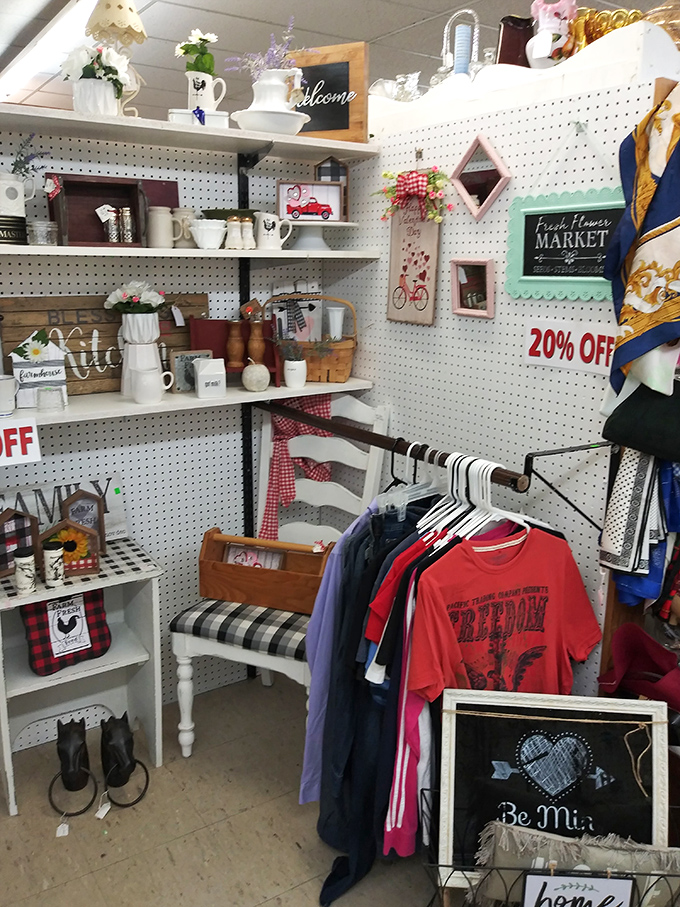 Farmhouse chic meets vintage Americana in this booth where "home" isn't just a word on a sign&mdash;it's the feeling you get.