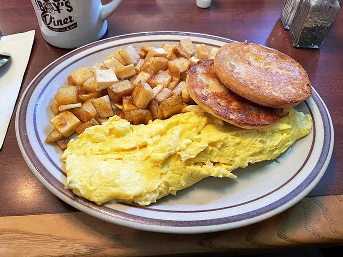 The star attraction: golden home fries that achieve that mythical balance of crispy exterior and fluffy interior&mdash;the unicorn of breakfast potatoes.