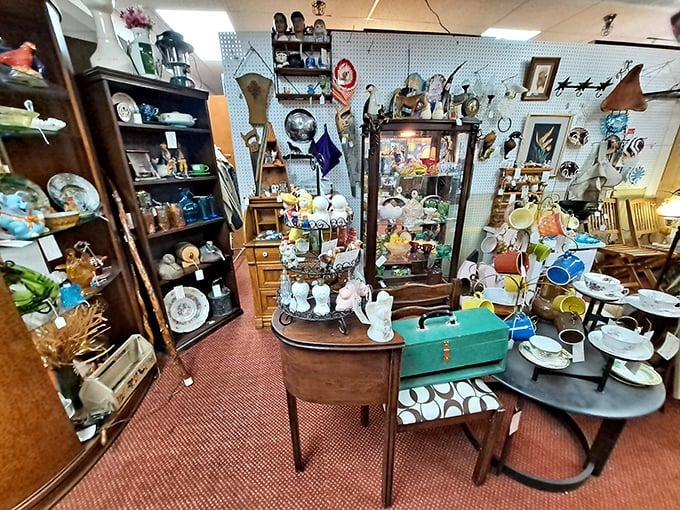 This booth could furnish an entire episode of Mad Men, with curated collections that tell stories spanning generations.