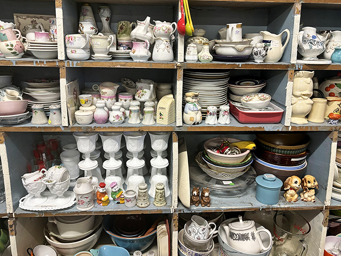 Grandma's china cabinet exploded in the best possible way, offering complete sets of dishes that once hosted Sunday dinners decades ago.