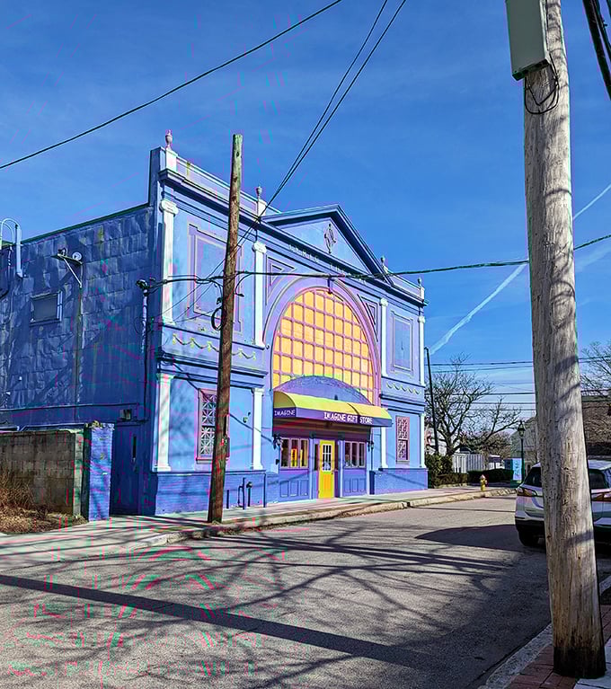 This vibrant blue theater looks like it was plucked from a Wes Anderson movie set&mdash;bringing unexpected color to Warren's historic streetscape.
