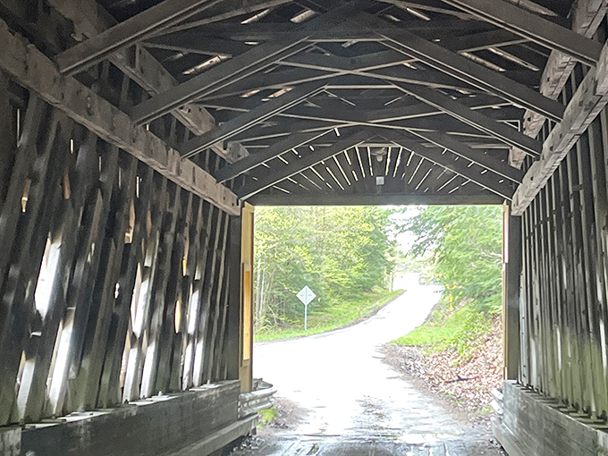 Looking through to tomorrow while standing in yesterday&mdash;covered bridges really know how to frame a moment perfectly.