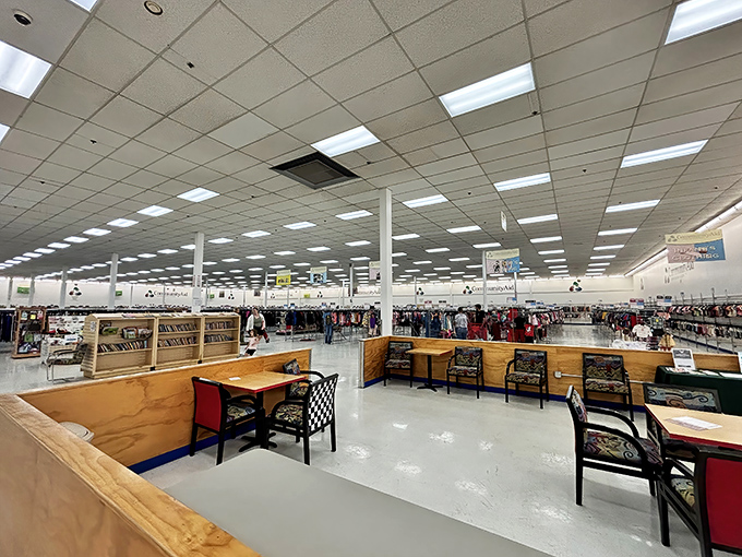 Spacious aisles and organized chaos&mdash;the thrifter's paradise. Here, every aisle tells a different story, and every rack holds someone's next favorite outfit.
