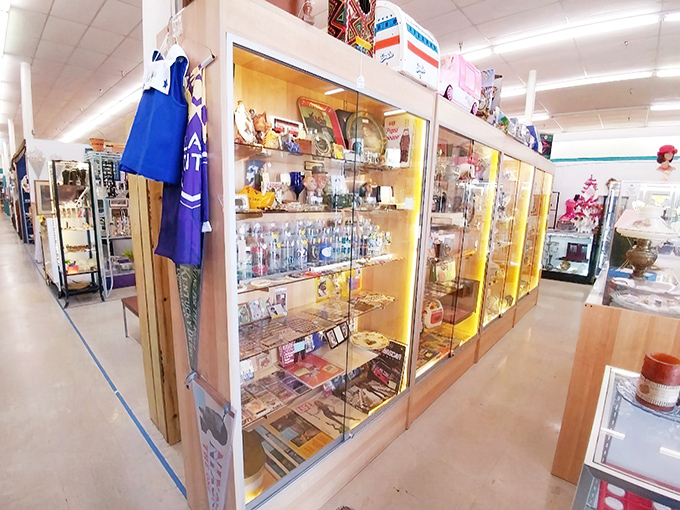Display cases gleam under fluorescent lights, each shelf a carefully curated museum of someone's passion. The hunt begins here.