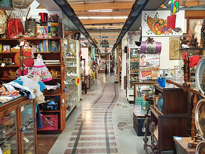 Long corridors lined with vendor booths create a labyrinth of memories where getting lost is half the fun.