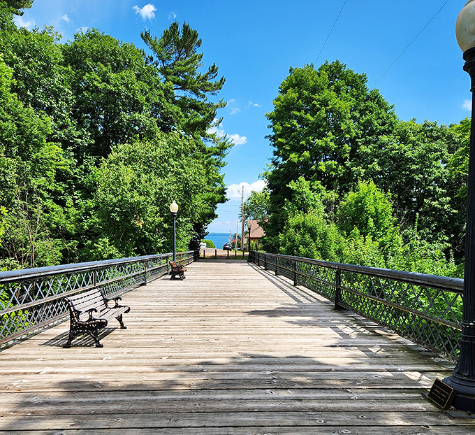 This wooden bridge isn't just a pathway&mdash;it's a portal to Lake Superior views that make smartphone cameras work overtime.
