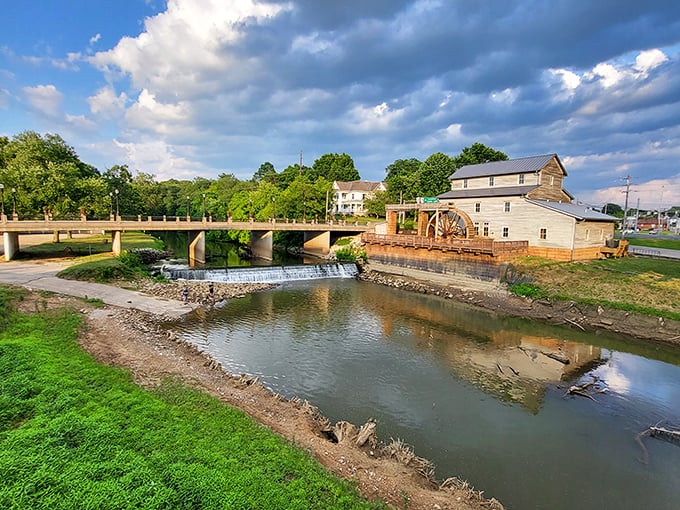 The restored Jasper City Mill brings history to flowing life, its water wheel turning just as it did when your grandparents' grandparents needed flour.