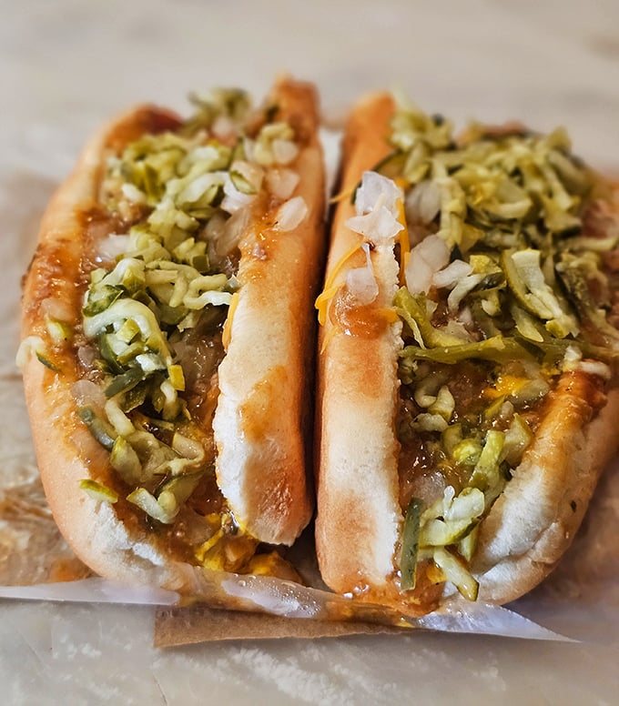 The Krautdog doesn't just sit there looking pretty&mdash;it practically demands you embrace the perfect marriage of tangy sauerkraut and savory dog.