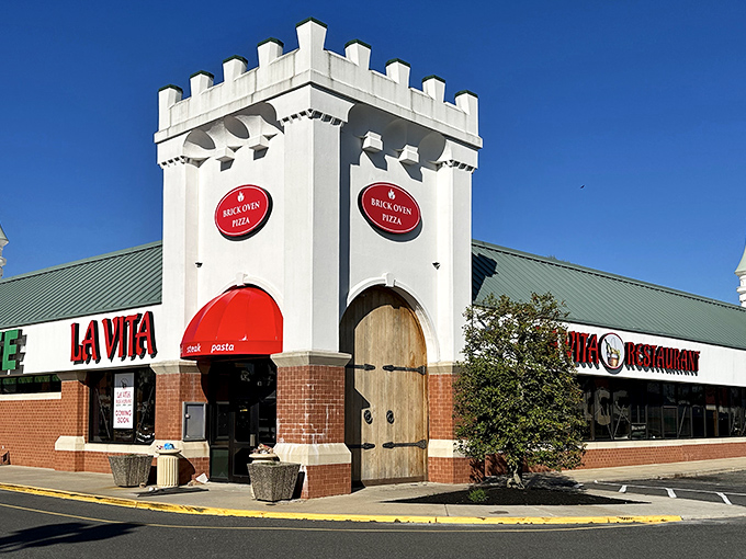 La Vita Restaurant's castle-inspired entrance proves affordable living doesn't mean sacrificing whimsy. Medieval dining without the medieval prices!