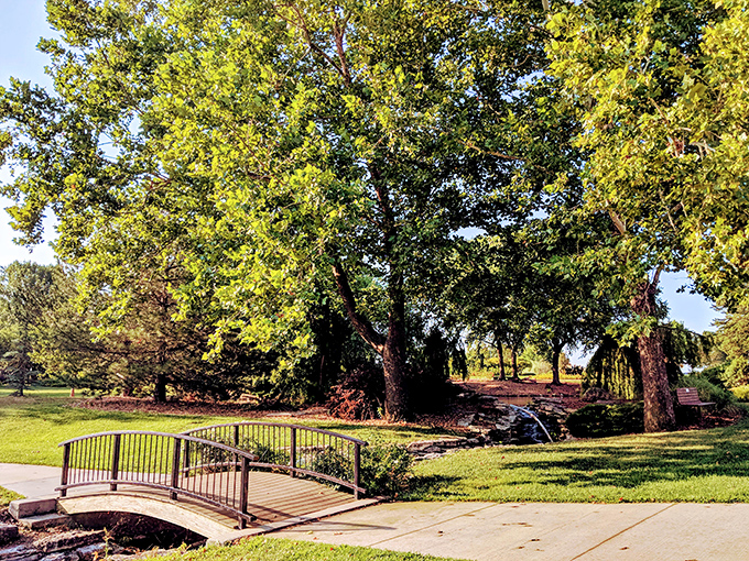 This little footbridge at Lake Shawnee isn't just crossing water &ndash; it's connecting you to the tranquility your smartphone notifications have been stealing. 