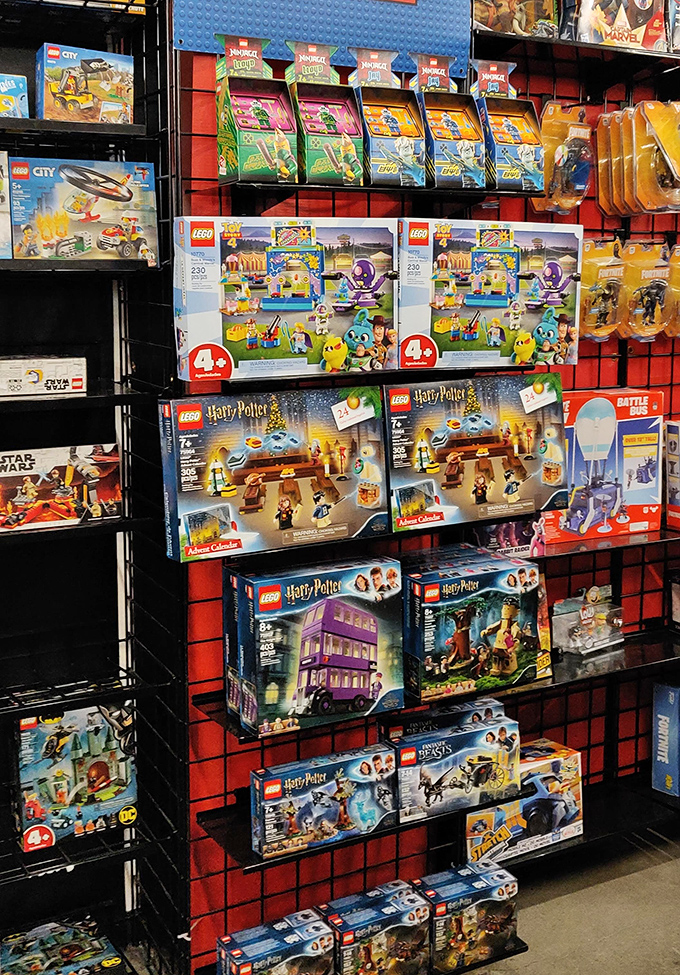 LEGO heaven for kids and "adults who still play with toys but call it collecting." Harry Potter sets tempt wizards of all ages.