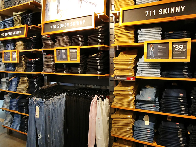 Denim heaven organized by fit rather than size&mdash;a small miracle that makes finding your perfect pair less like searching for a needle in a haystack.
