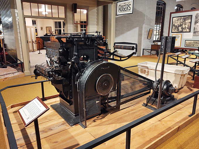 This magnificent linotype machine once transformed the written word into print. Think of it as the great-grandfather of your inkjet printer, but with more personality.