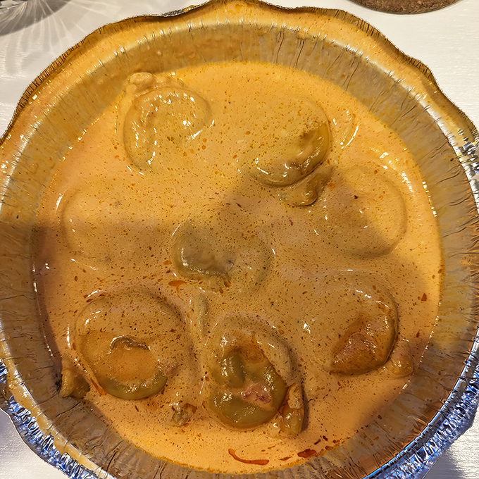 The infamous lobster ravioli in all its glory. Those pillows of pasta swimming in creamy pink sauce are what food dreams&mdash;and return visits&mdash;are made of.