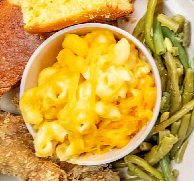 Mac and cheese so golden and creamy, it could make a Wisconsin dairy farmer weep with joy.