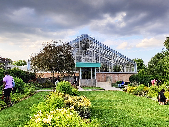 The conservatory's impressive glass structure houses botanical treasures from around the world, a global vacation without the TSA pat-down.