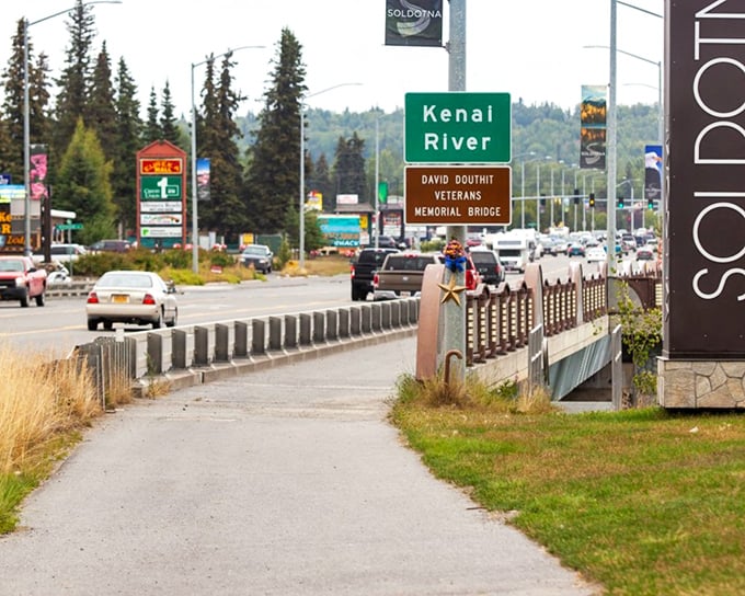 Welcome to Soldotna, where even the road signs have better views than most people's vacation photos.