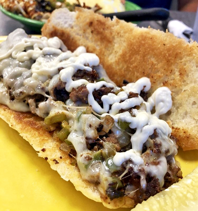 The Philly cheesesteak that started a cross-state rivalry, dripping with enough cheese to make Wisconsin jealous.