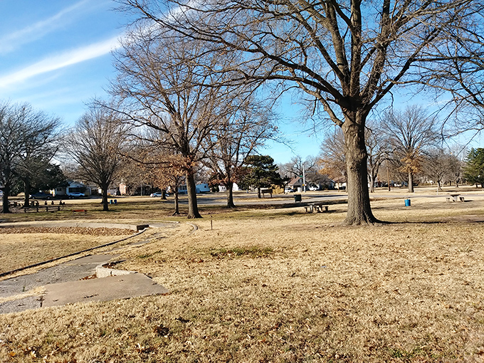 Pioneer Park's winter landscape provides a peaceful retreat where you can contemplate life's big questions&mdash;like why you waited so long to discover Ponca City.