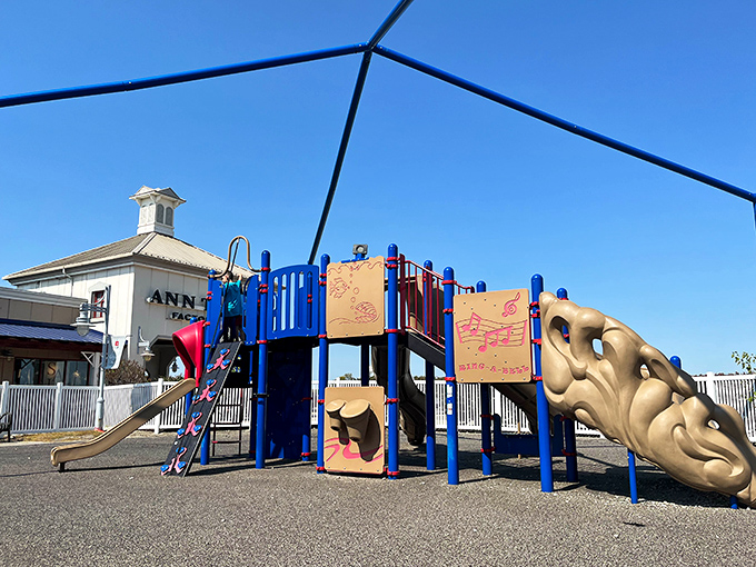 When the kids threaten mutiny after store number twelve, this colorful playground becomes the parental peace offering of champions.
