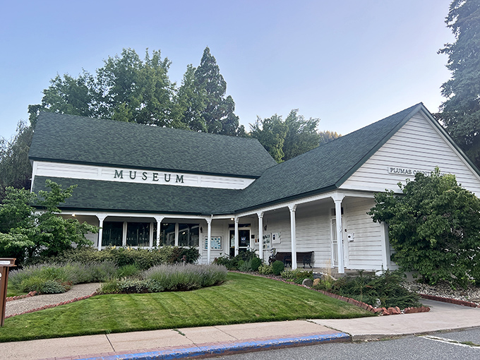 The Plumas County Museum isn't just a building &ndash; it's a time machine disguised as a charming white cottage, complete with a garden that looks like it belongs in a Norman Rockwell painting.