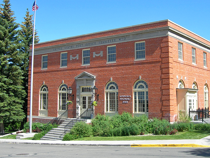 Kemmerer's historic Post Office stands as a red-brick testament to when architecture had personality and mail was an event worth dressing up for.