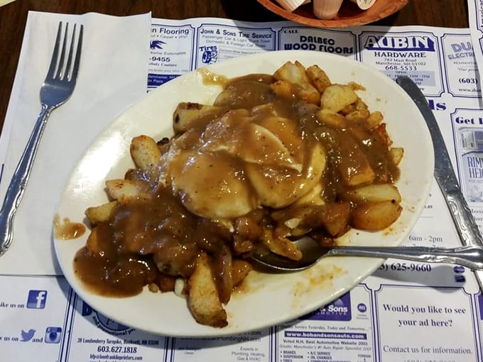 Behold the holy trinity: crispy fries, squeaky cheese curds, and gravy so good you'll consider drinking it straight.