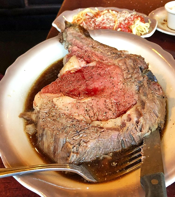 Behold the prime rib in all its glory&mdash;a masterpiece of meat that makes vegetarians temporarily question their life choices.