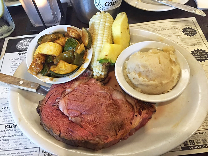 This prime rib isn't just dinner &ndash; it's a religious experience with perfectly pink meat, seasoned crust, and sides that don't play second fiddle.