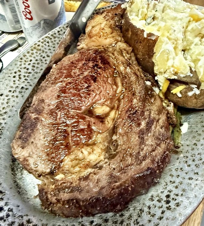 This isn't just prime rib&mdash;it's a carnivore's dream that's been perfected over generations, served alongside a loaded Idaho potato that's practically a state treasure.