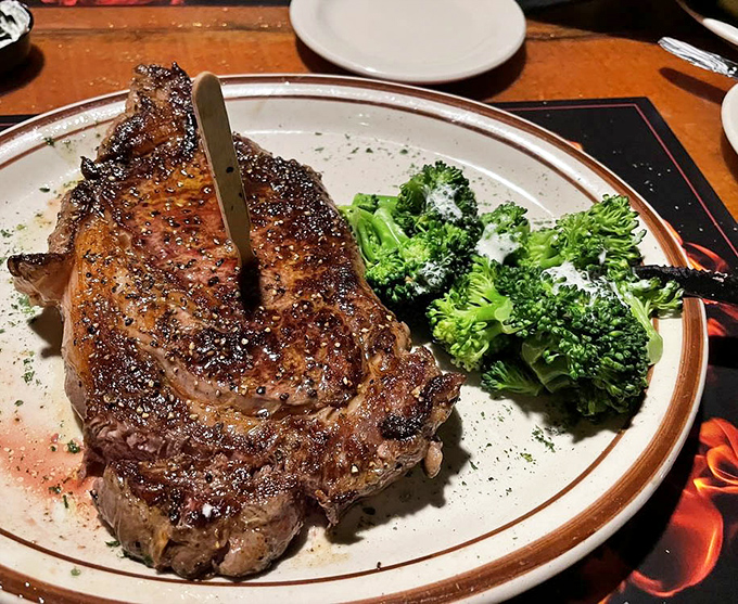 That sizzling Prospector steak isn't just dinner; it's a carnivore's dream with a perfect char that would make even vegetarians reconsider their life choices.
