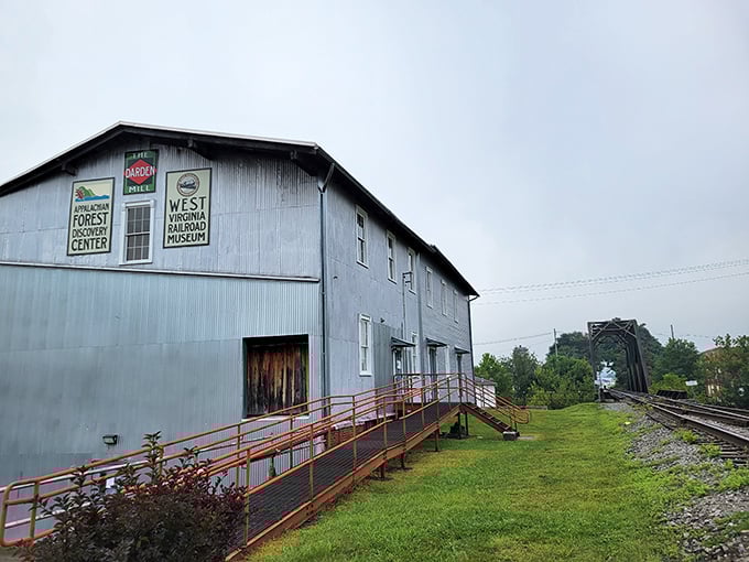 The railroad depot stands as a monument to when getting to Elkins required actual trains, not just GPS.