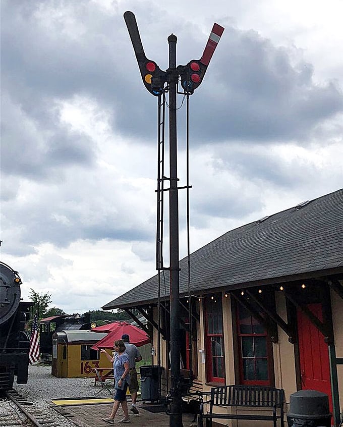 Railroad semaphores were the original traffic lights of the rails. This vintage signal stands tall, still ready to direct phantom trains through Worthington's historic corridor.