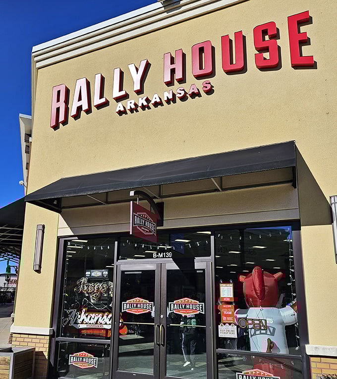 Rally House Arkansas brings team spirit to the outlet experience, where Razorback fans can score official gear without the official price tag.