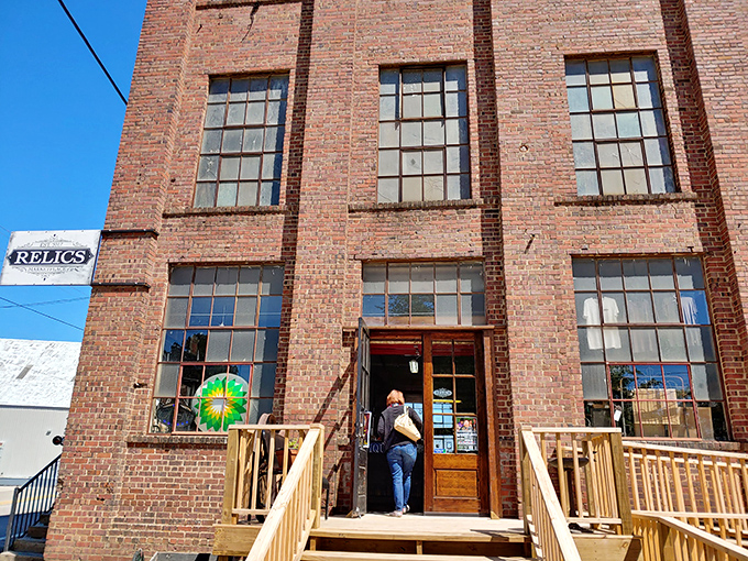 Relics Antique Marketplace houses treasures waiting to be discovered in a beautifully preserved brick building. One person's castoff is another's conversation piece!