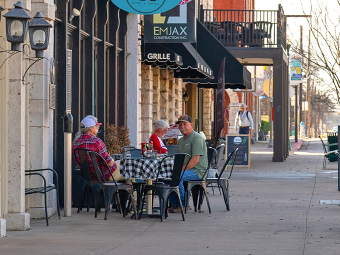 Sidewalk dining in Granbury isn't just a meal&mdash;it's community theater where locals gather to solve world problems over coffee and pie.
