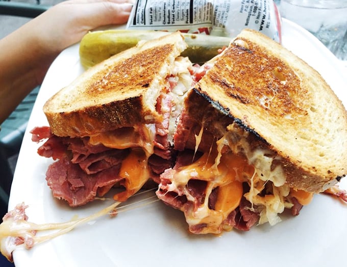 This Reuben could make a vegetarian question their life choices &ndash; layers of perfection between toasted rye.