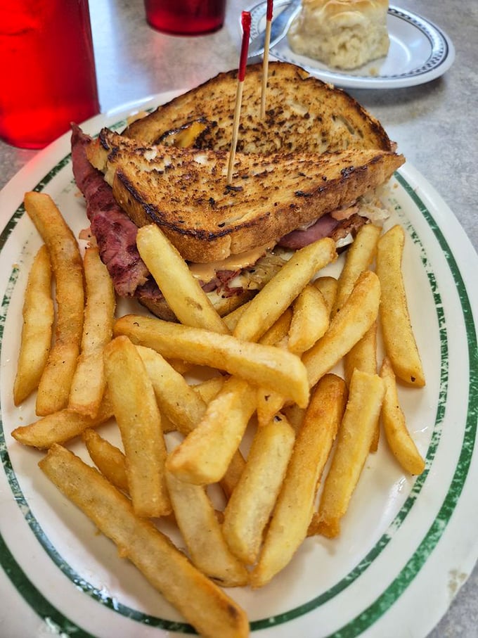 A perfectly grilled sandwich with golden fries isn't just lunch&mdash;it's therapy on a plate. The kind that makes Monday feel like Friday.