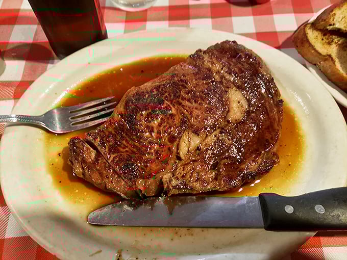 This isn't just a ribeye&mdash;it's a masterclass in the art of steak, complete with that perfect sear that makes meat enthusiasts weak at the knees.