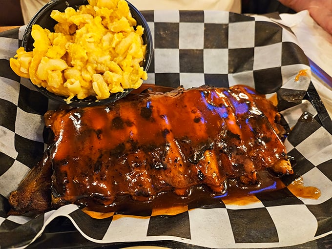 Behold the masterpiece: ribs so tender they practically fall off the bone before you touch them.