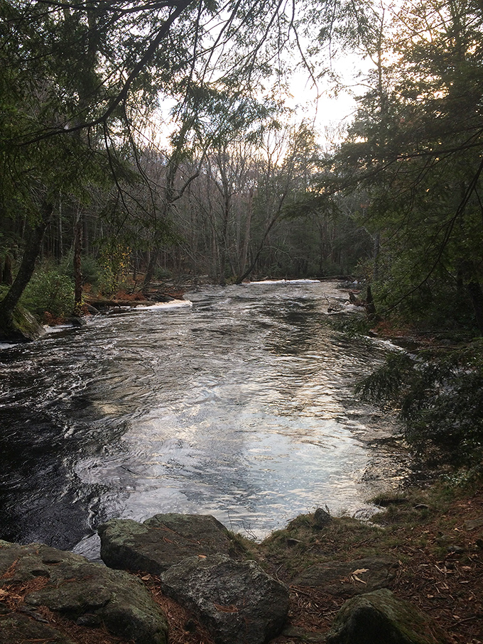 Where water meets stone in an age-old dance. These smooth rocks have been nature's patient audience for thousands of years.