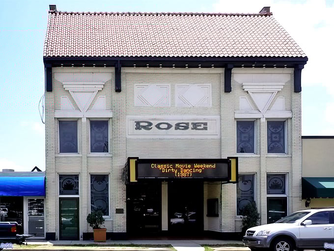 The Rose Theatre's distinctive facade tells stories before you even step inside&mdash;like a book with an irresistible cover you can't help but open.